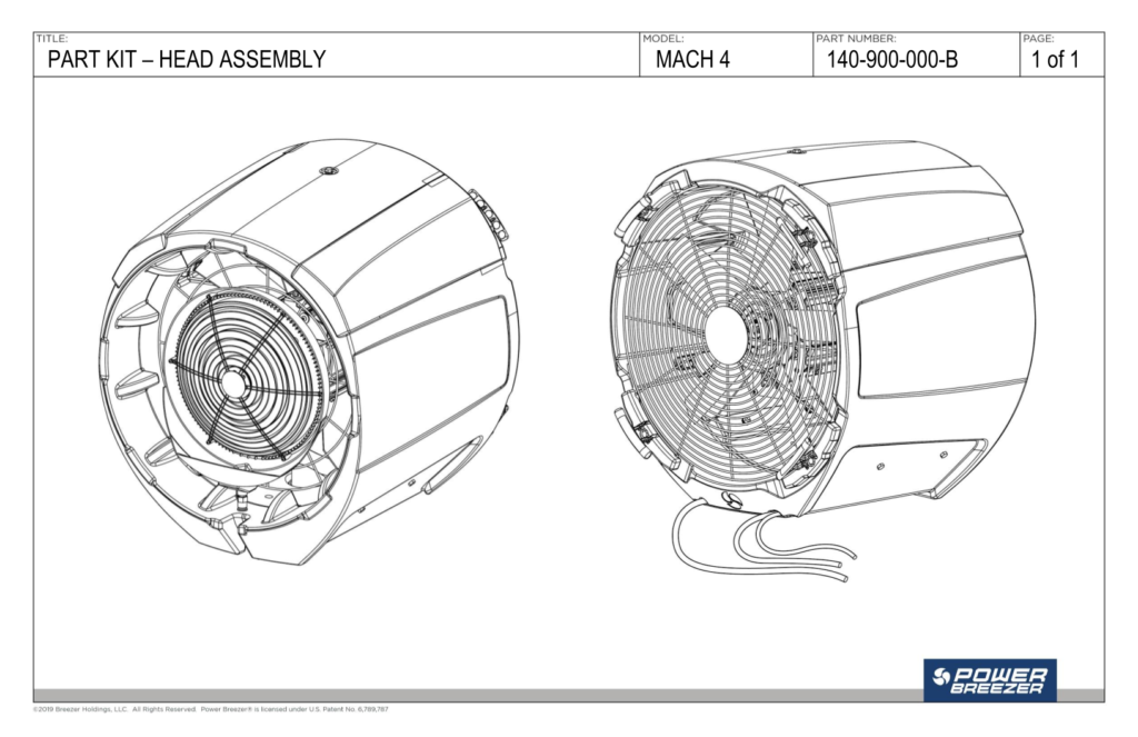 Power Breezer Mark 3.6 - Head Assembly - Power Breezer